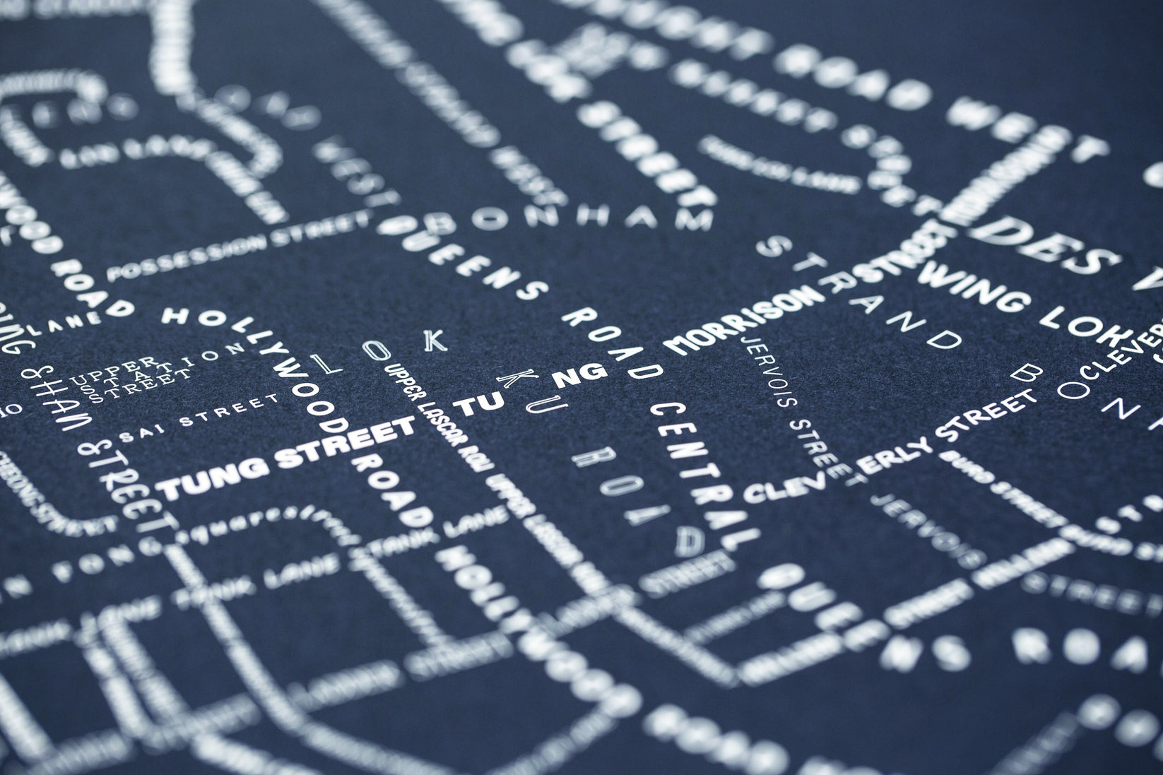 Sheung Wan typography map – tinyislandmaps